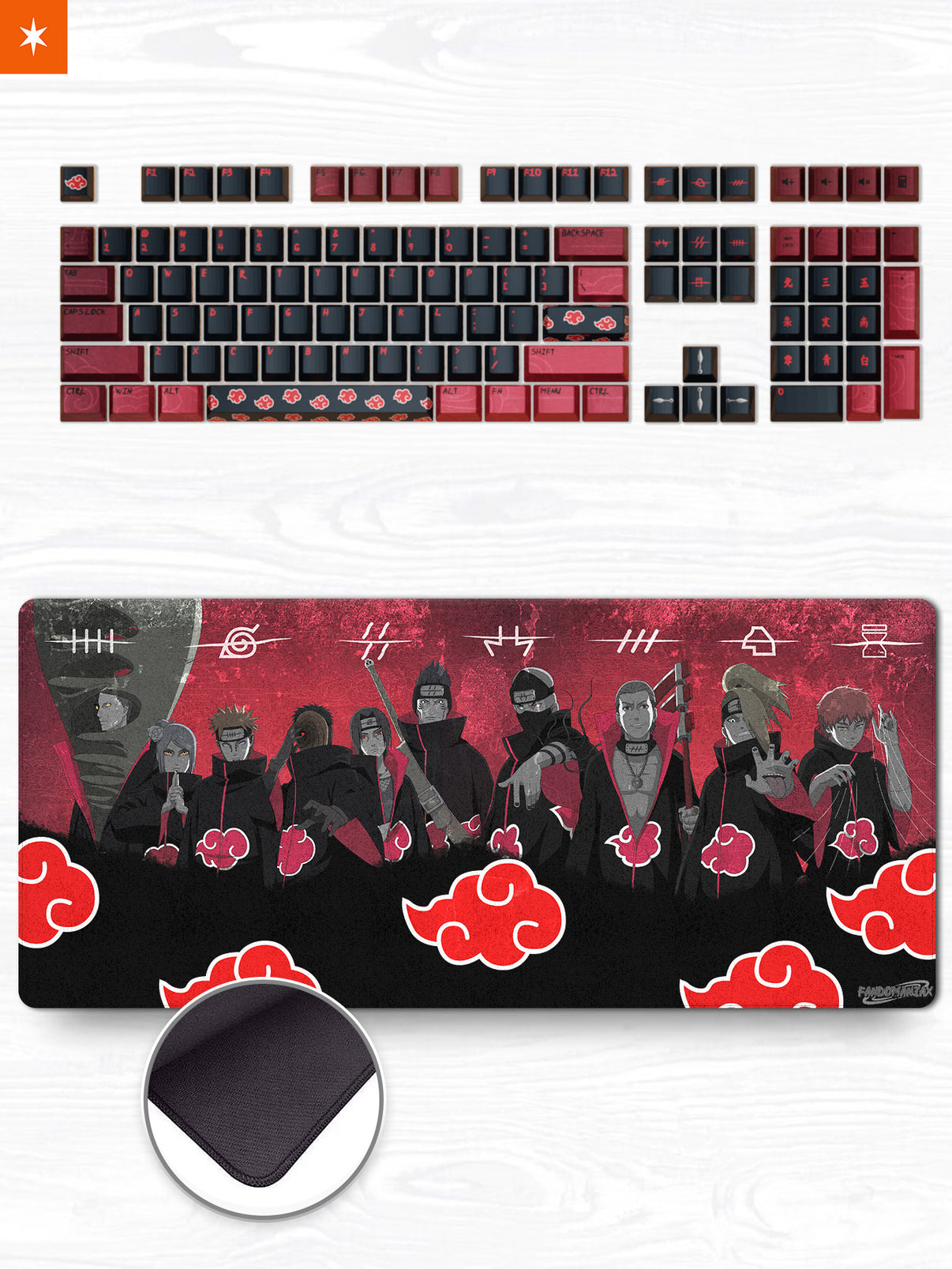 Fandomaniax- Akatsuki Themed Keycap & Deskmat