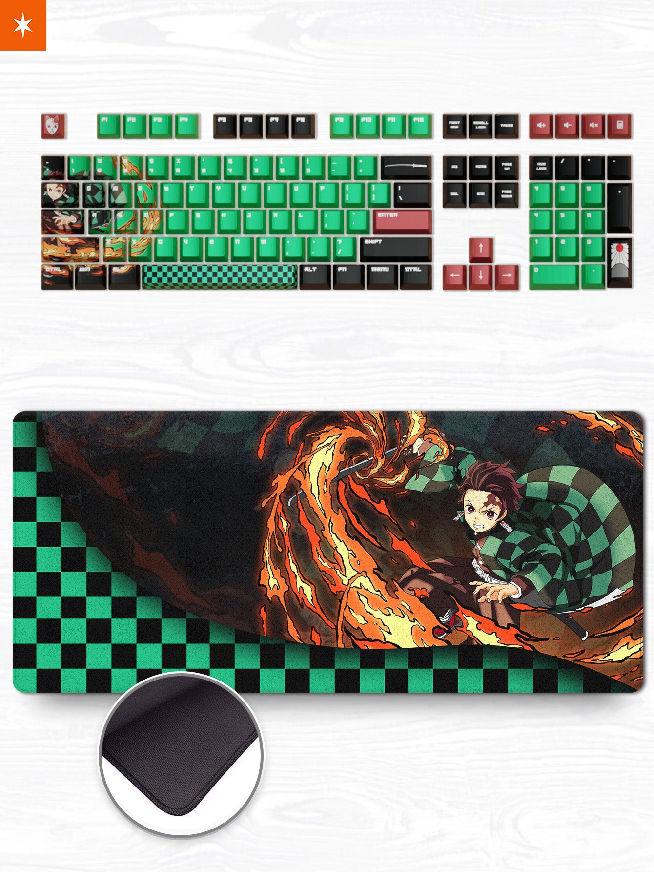 Tanjiro Themed Keycap & Deskmat – Fandomaniax