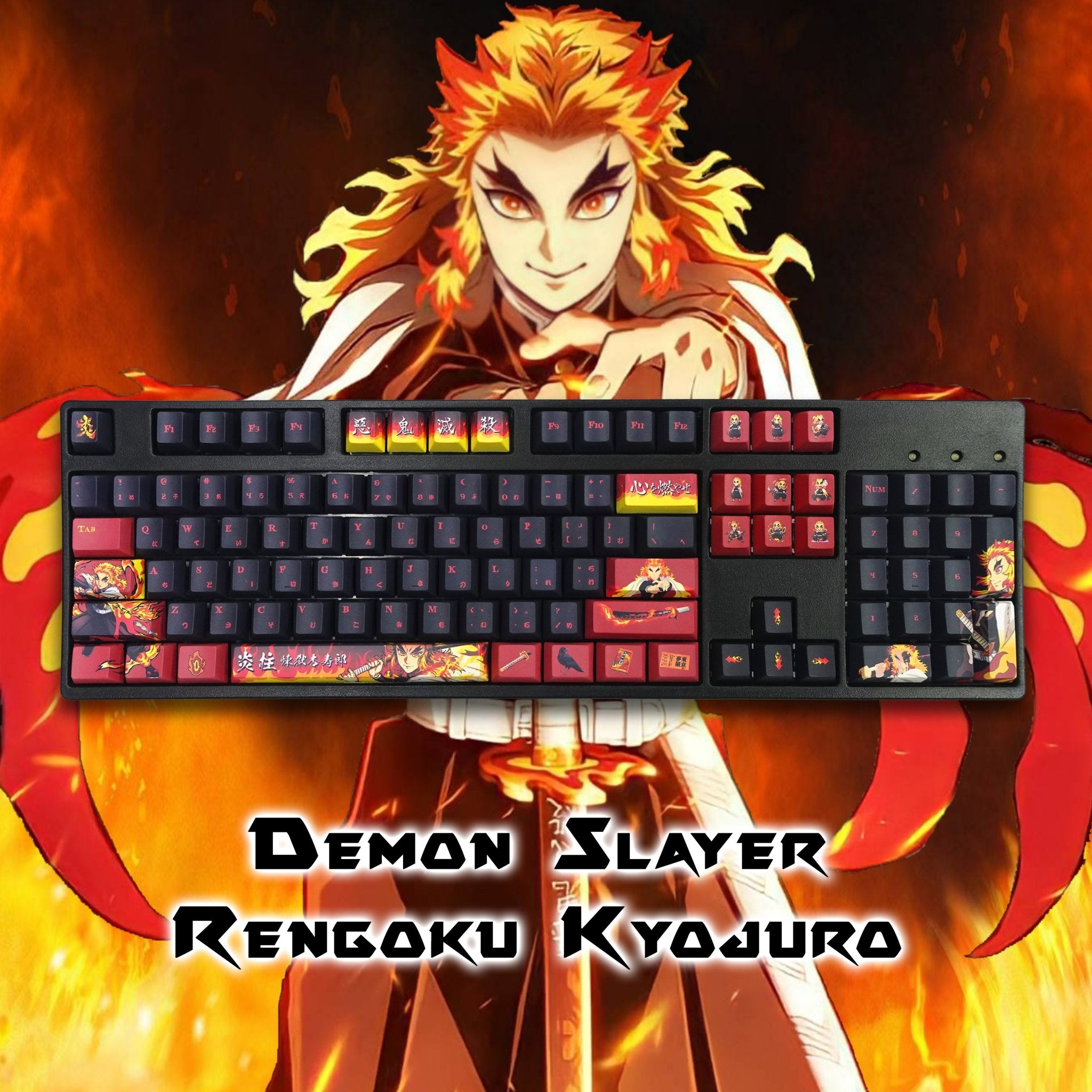 Demon Slayer Keycaps | Rengoku Kyojuro Keycaps | Cool Anime Keycap Sets ...