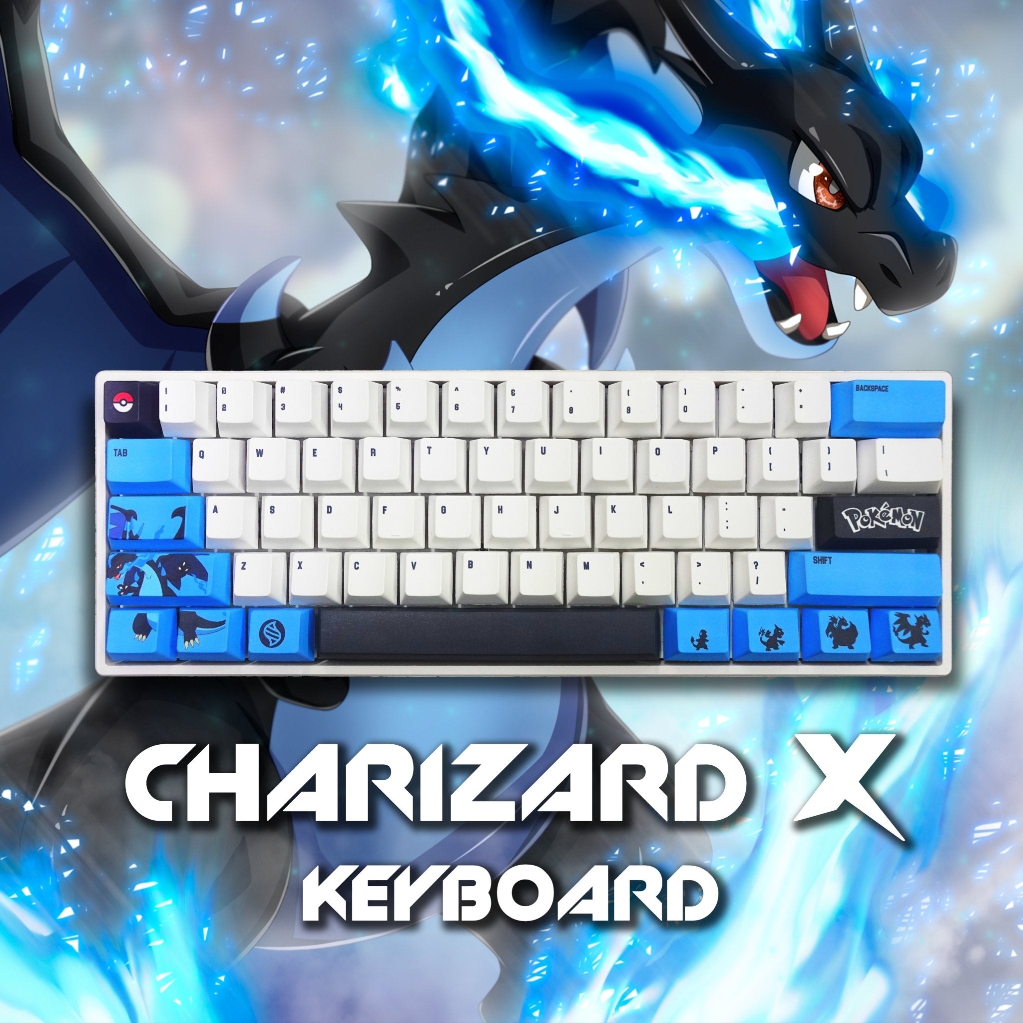 109 keys Pokemon Keycaps | Charizard X Keycaps | Cool Anime Keycap Sets ...